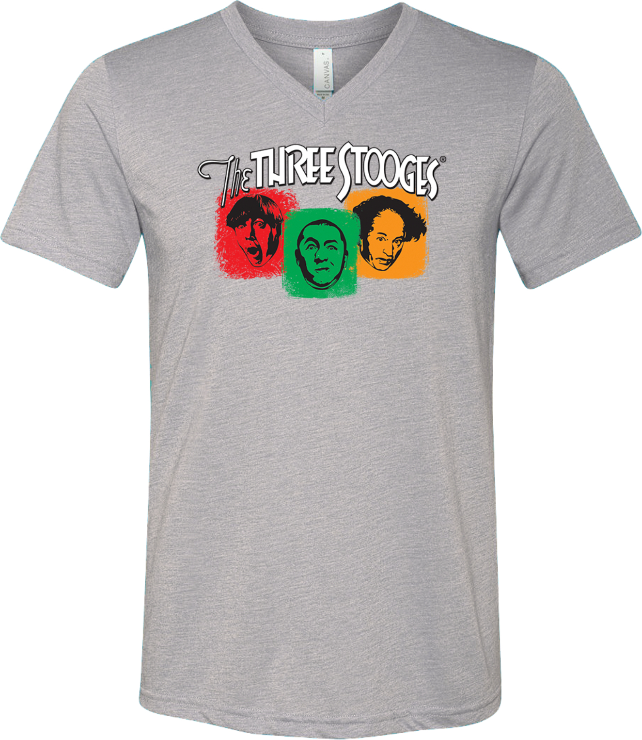 Three Stooges Colorblock Faces Tri Blend V-neck Shirt | eBay