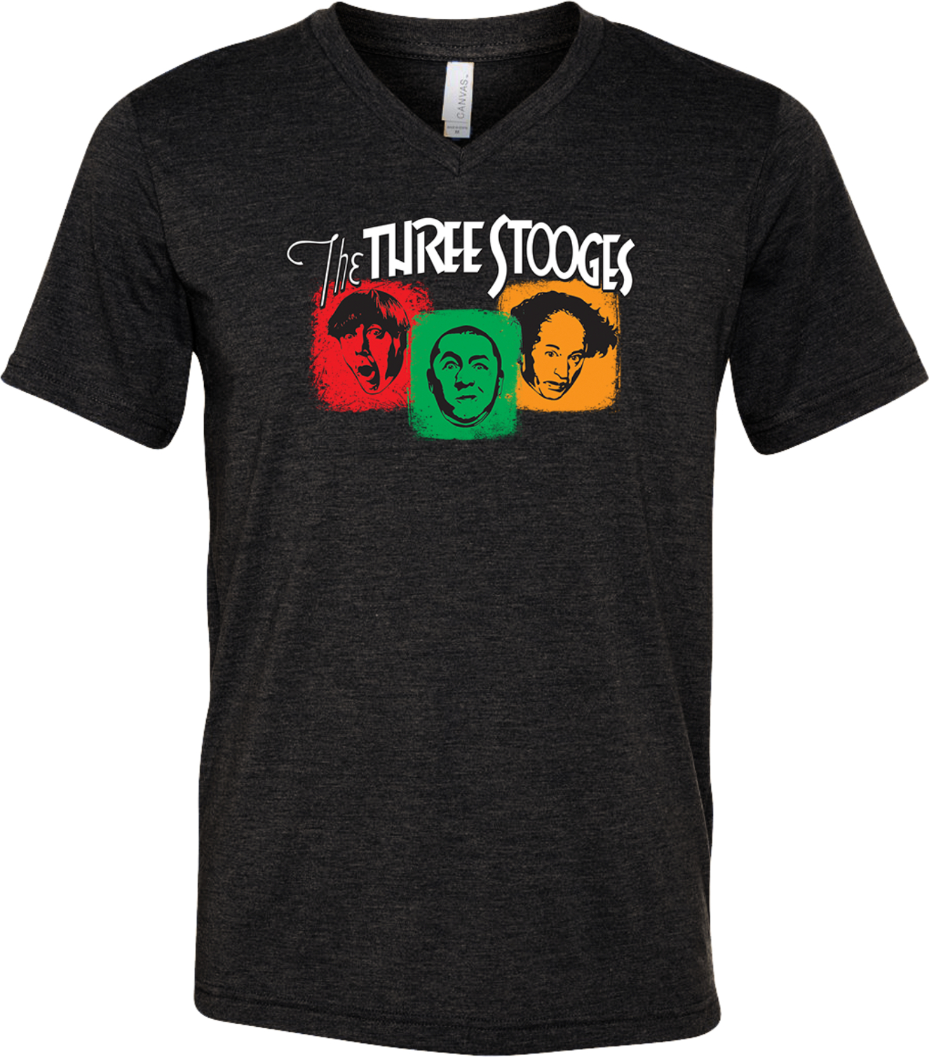 Three Stooges Colorblock Faces Tri Blend V-neck Shirt | eBay