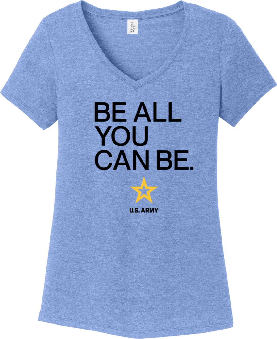 US Army Be All You Can Be Black Print Womens Tri Blend V-neck T-Shirt ...