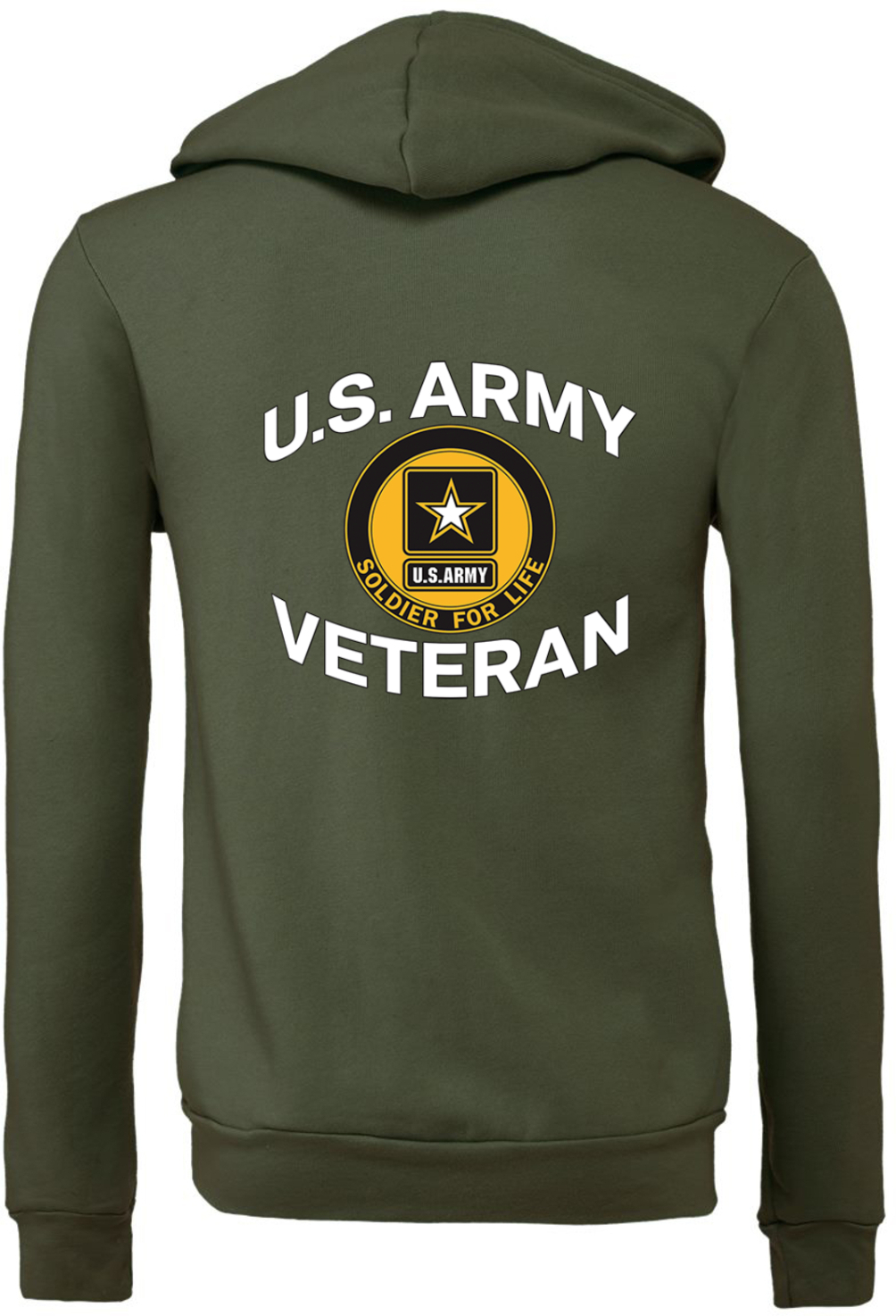 US Army Veteran Soldier For Life Premium Full Zip Hoodie Front and Back ...
